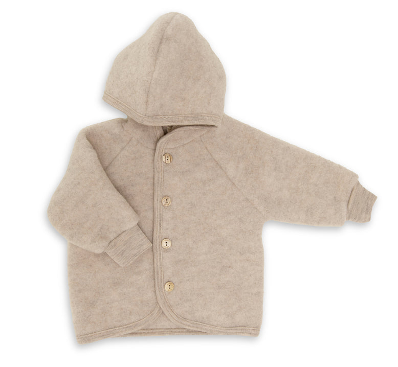Engel - Fleece Jas Met Kap | Sand Melange – Het land van Ooit
