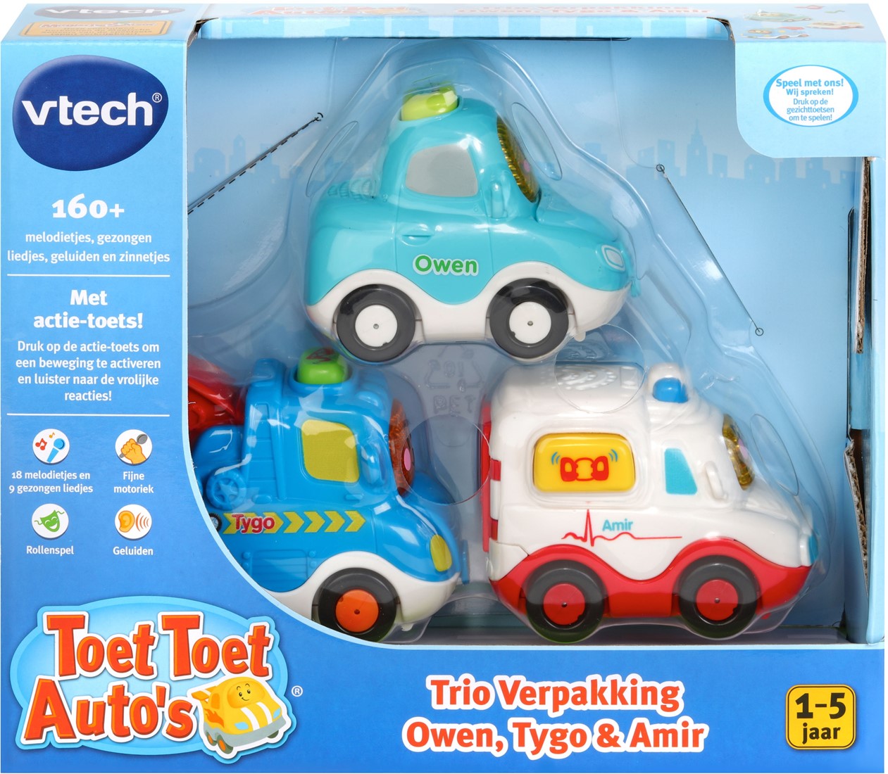 Vtech - Speelgoedauto's Owen, Tygo & Amir | Set van 3 – Het land van Ooit